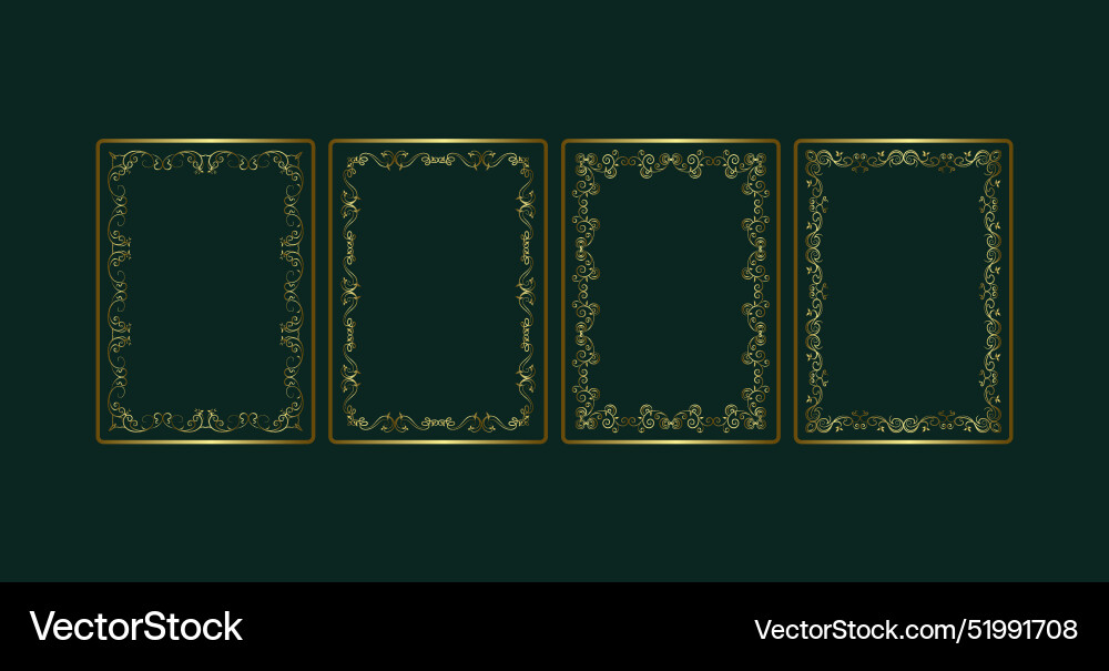 Floral decorative ornamental border pack Vector Image