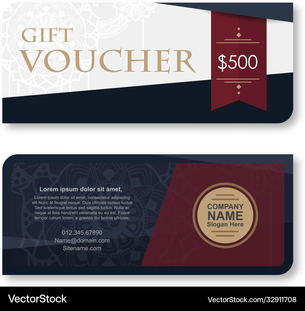 Gift voucher 32 Royalty Free Vector Image - VectorStock