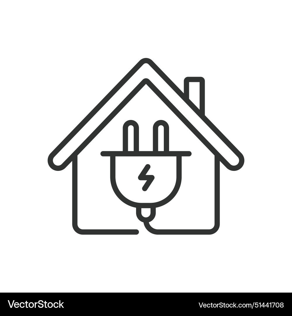 Home charging in line design power Royalty Free Vector Image