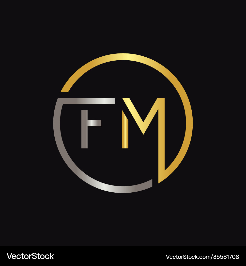 Initial fm letter logo creative typography Vector Image
