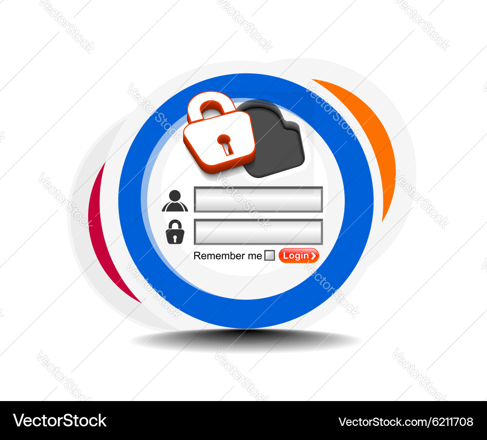 Login template Royalty Free Vector Image - VectorStock