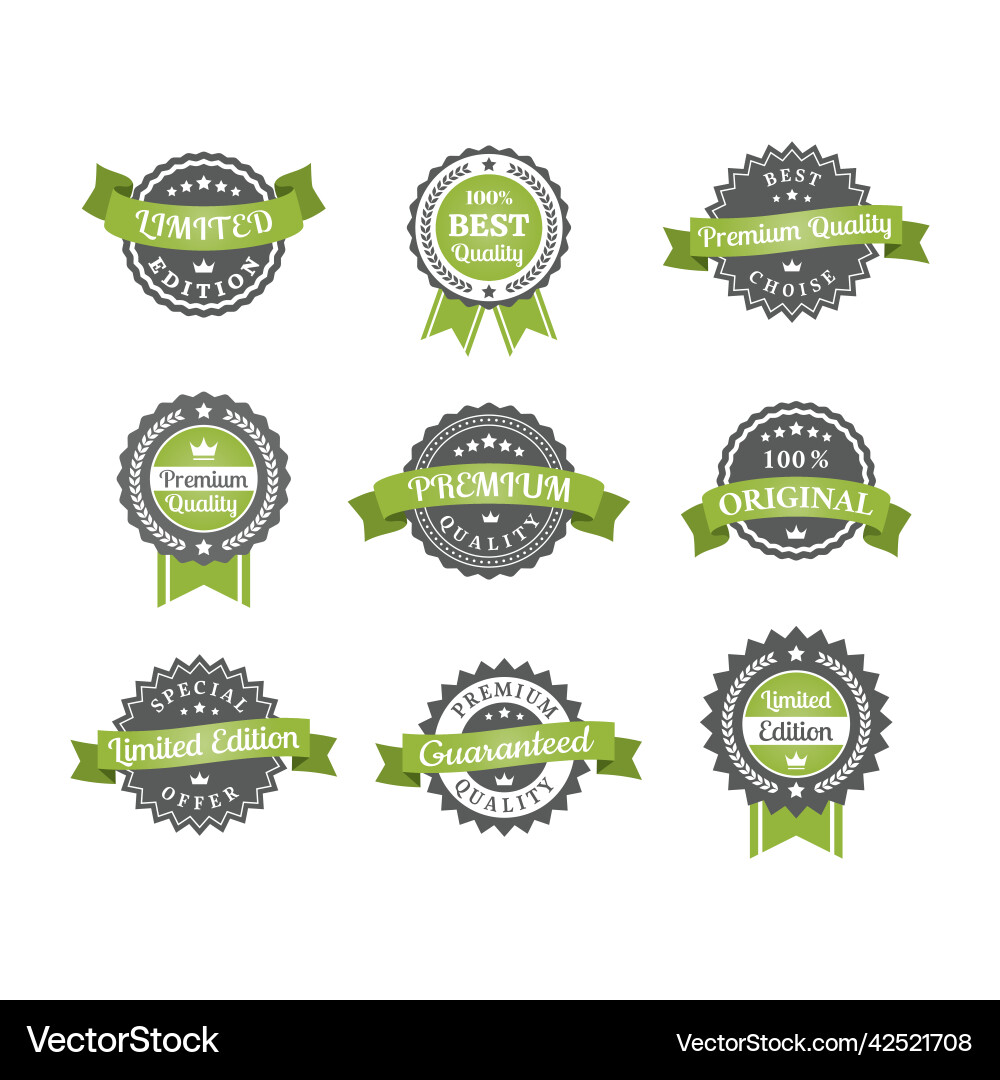 Premium quality and limited edition label set Vector Image