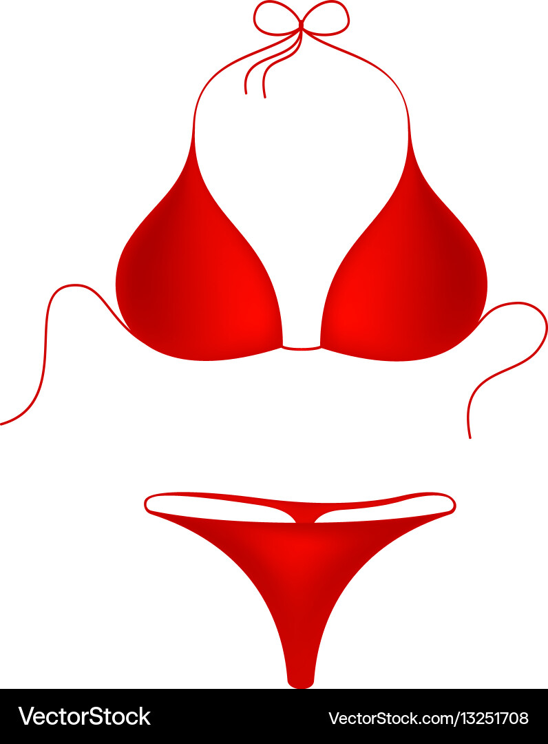 Red Bikini Swimsuit Royalty Free Vector Image - VectorStock