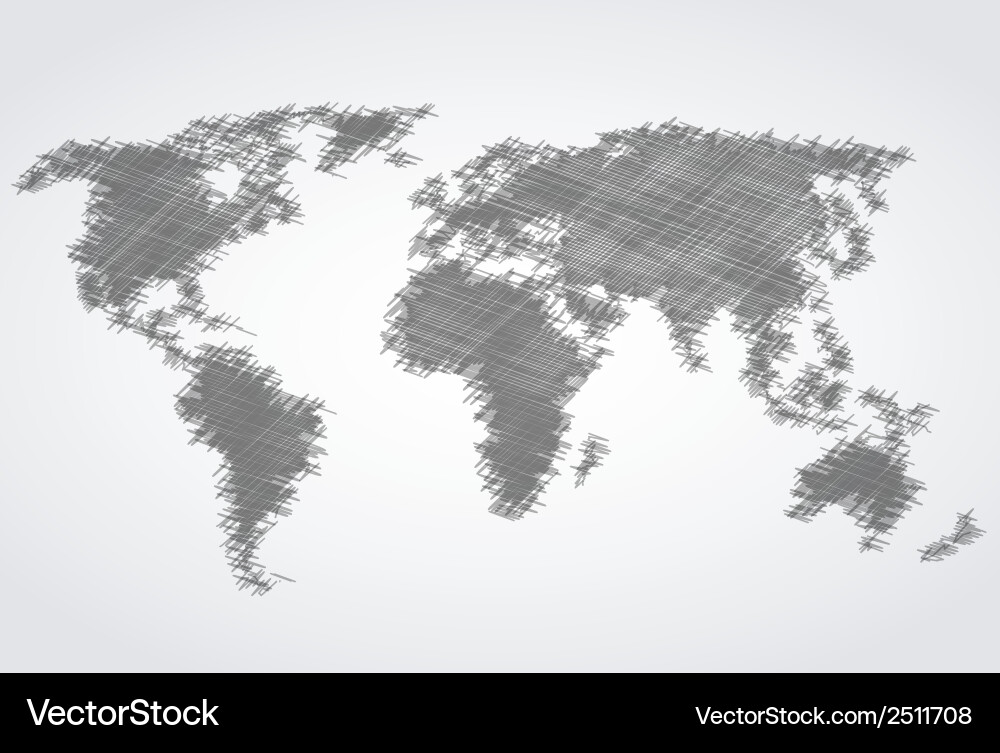 World Map Outline Royalty Free Vector Image - VectorStock