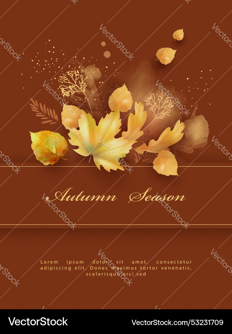 Abstract watercolor autumn poster Royalty Free Vector Image