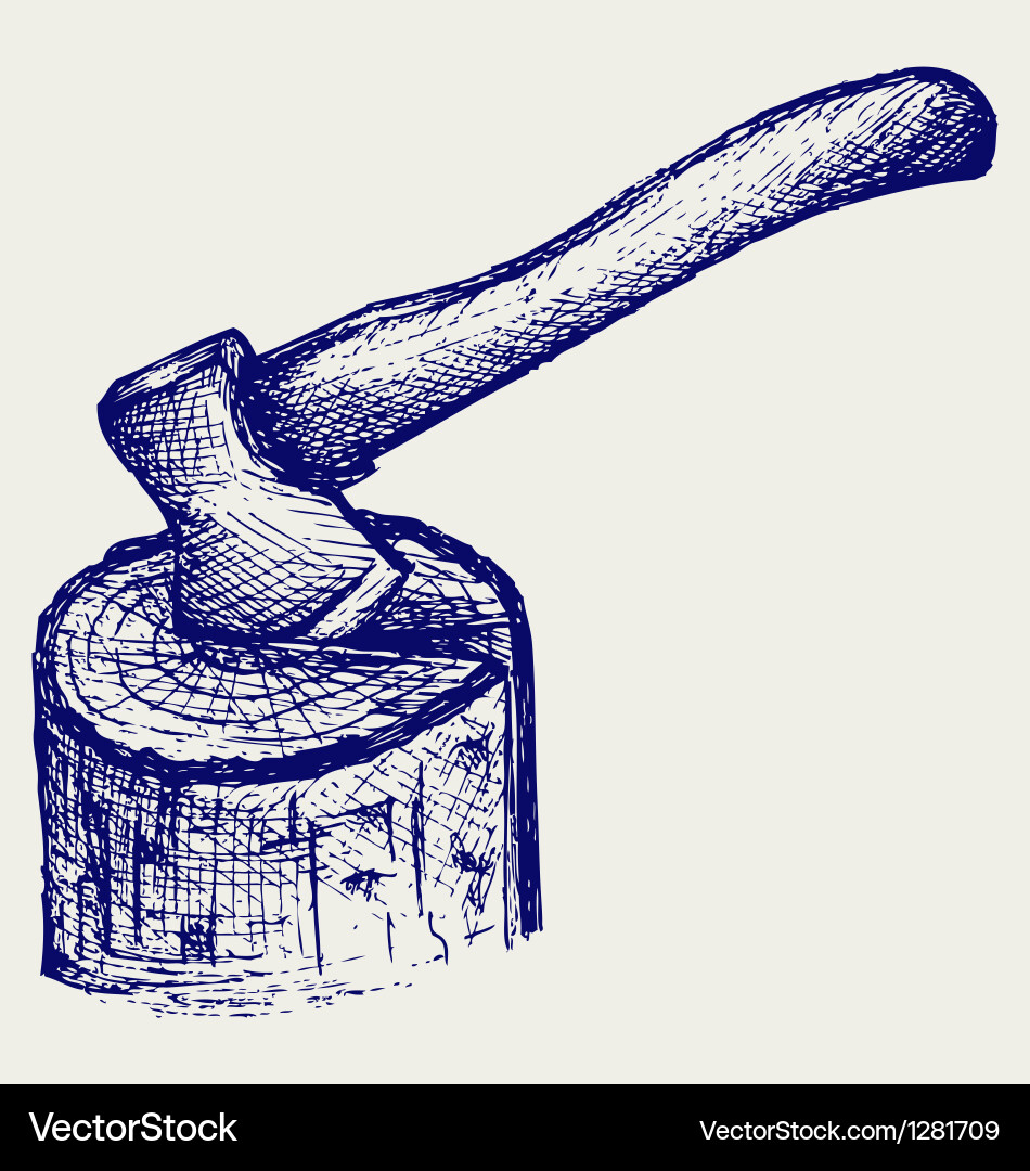 Axe and log Royalty Free Vector Image - VectorStock