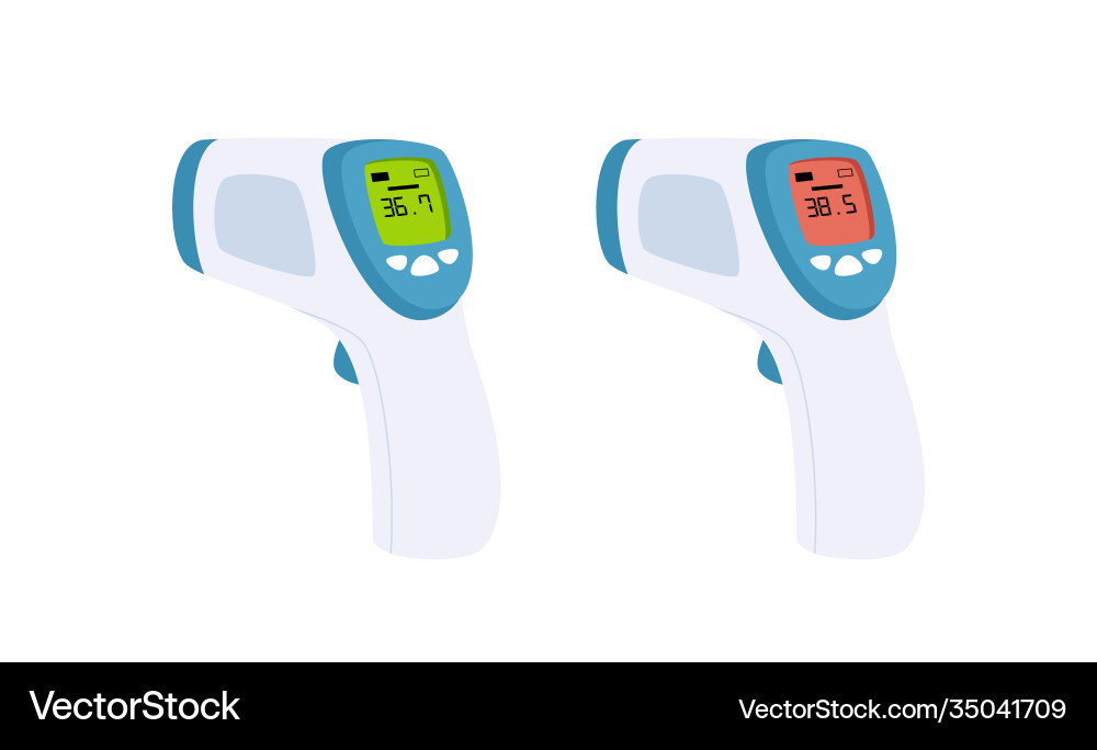 Body temperature check hand holding infrared Vector Image