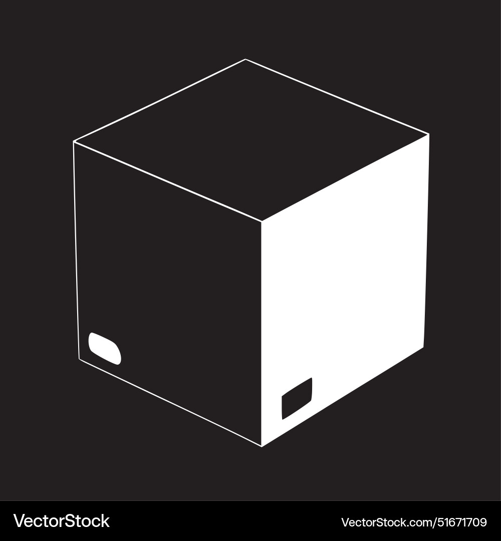 Box - black and white Royalty Free Vector Image