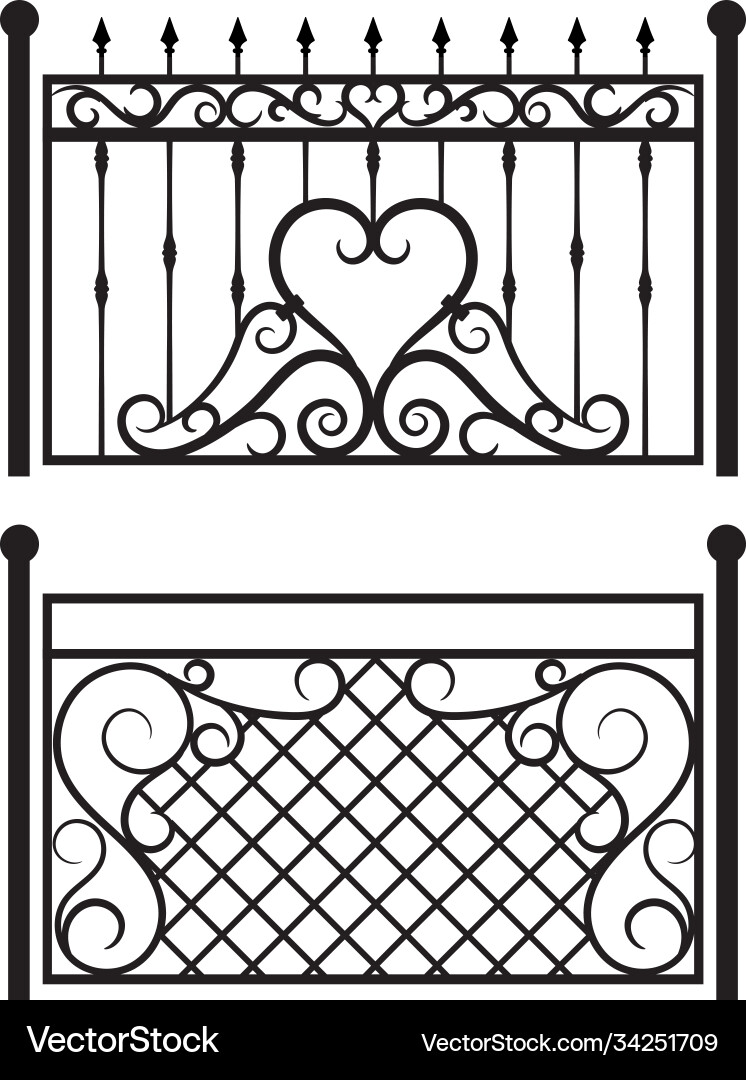 Decorative Iron Railing Panels Royalty Free Vector Image