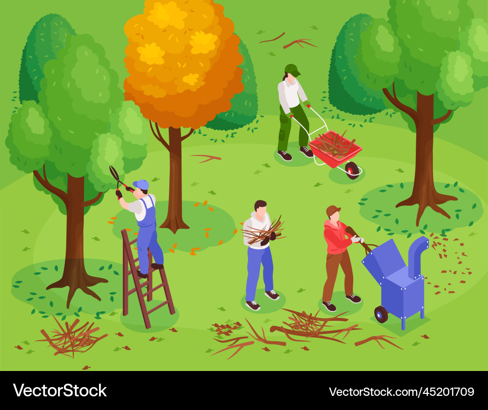 Garden workers background Royalty Free Vector Image