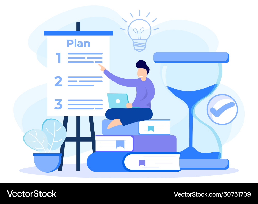 Graphic cartoon character of plan Royalty Free Vector Image