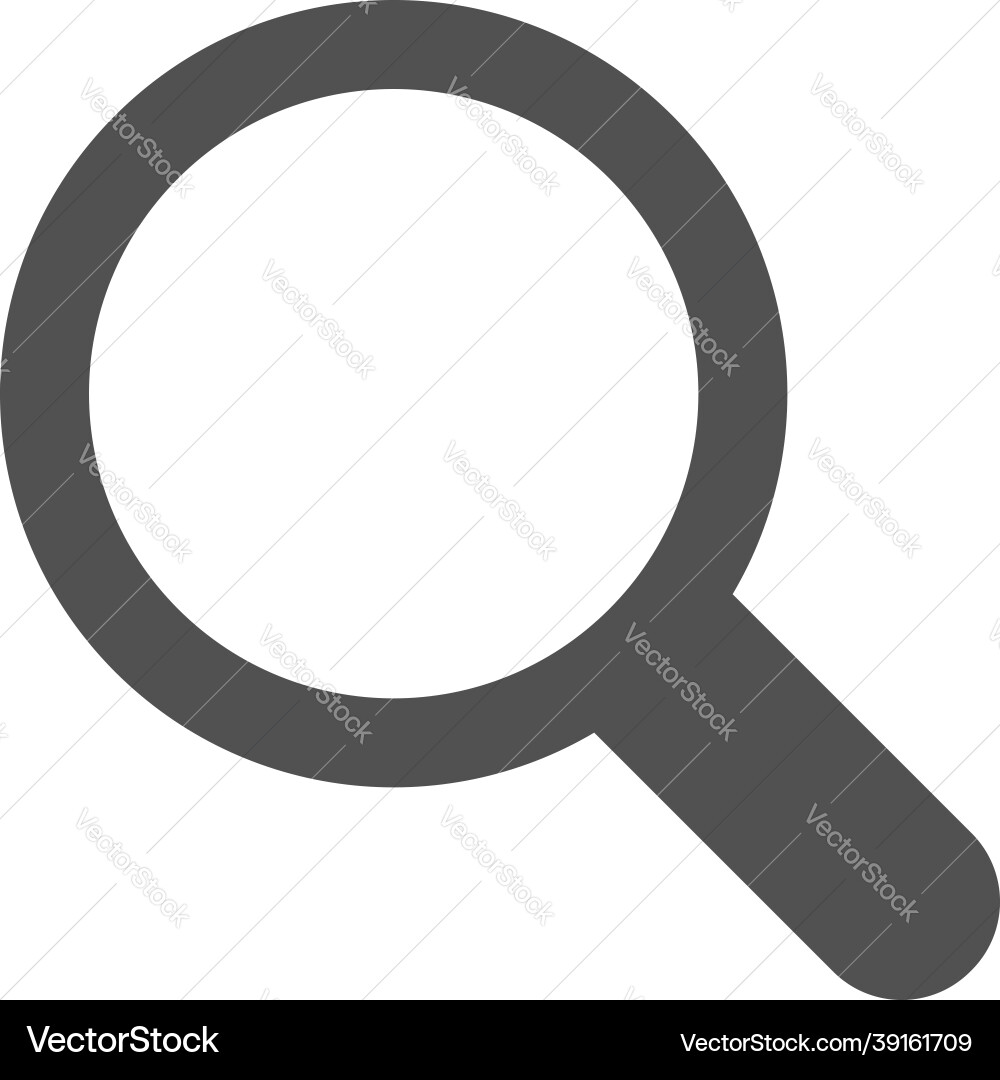 Grey magnifier on a white background – Royalty-Free Vector | VectorStock