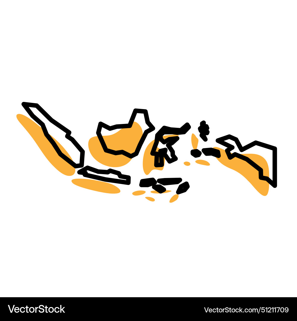Indonesia simplified map Royalty Free Vector Image