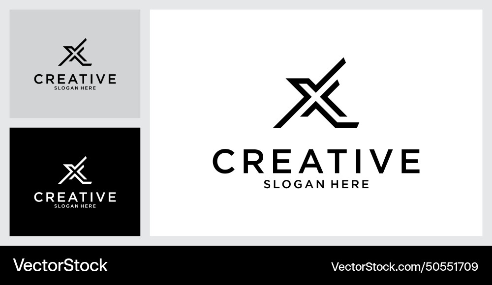 Initial letter x monogram logo design Royalty Free Vector