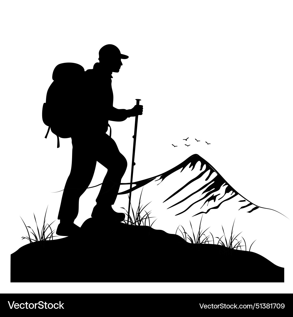 Man climbing on mountain people climbing Vector Image