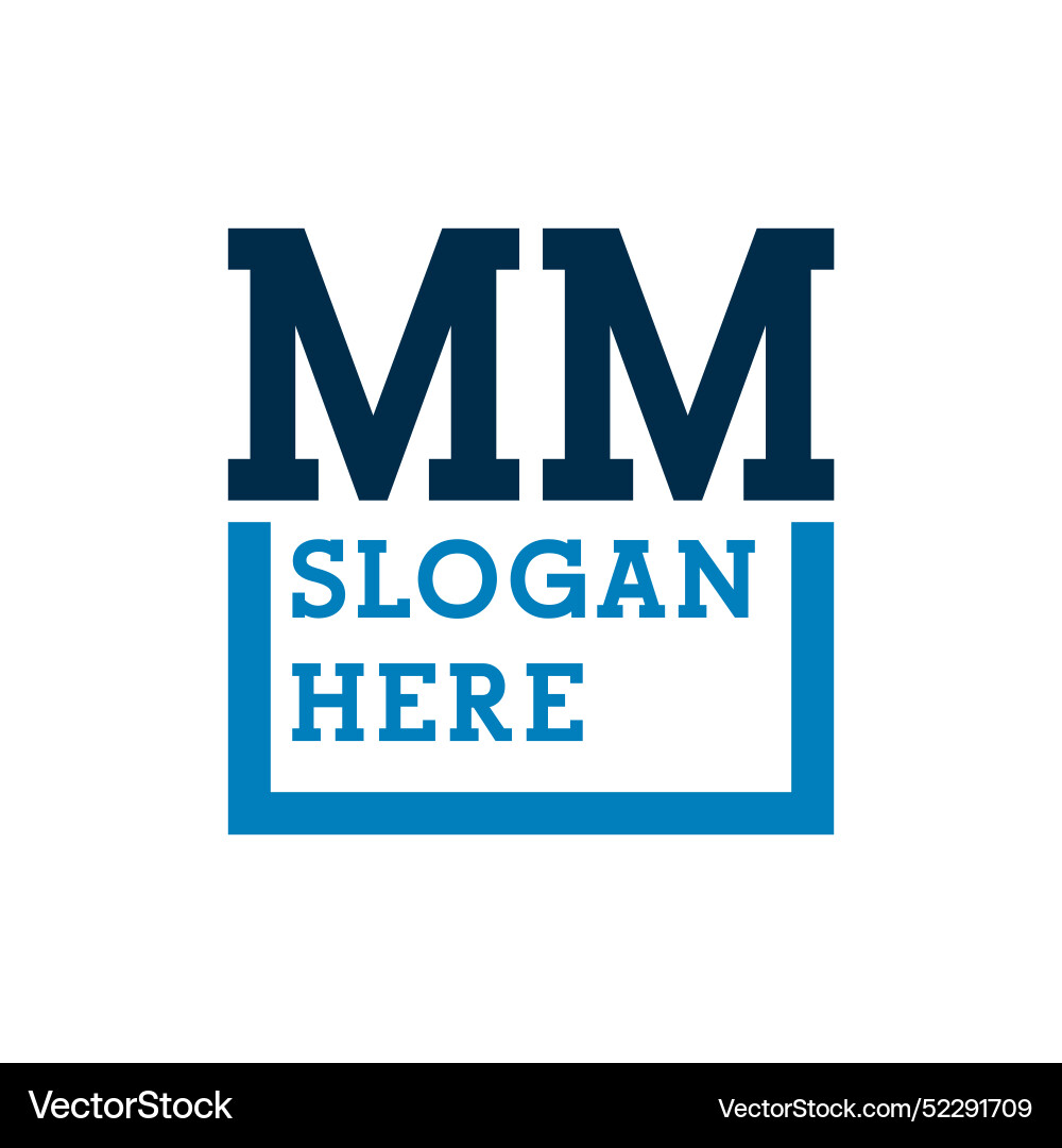 Minimal initials logo letters m and mm initial Vector Image