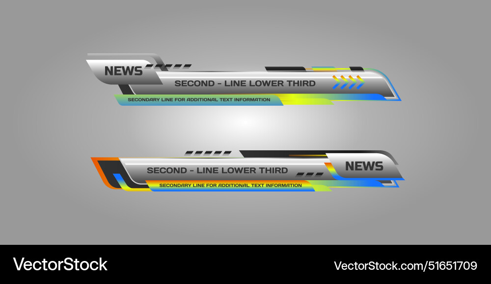 Modern lower third broadcasting banner template Vector Image