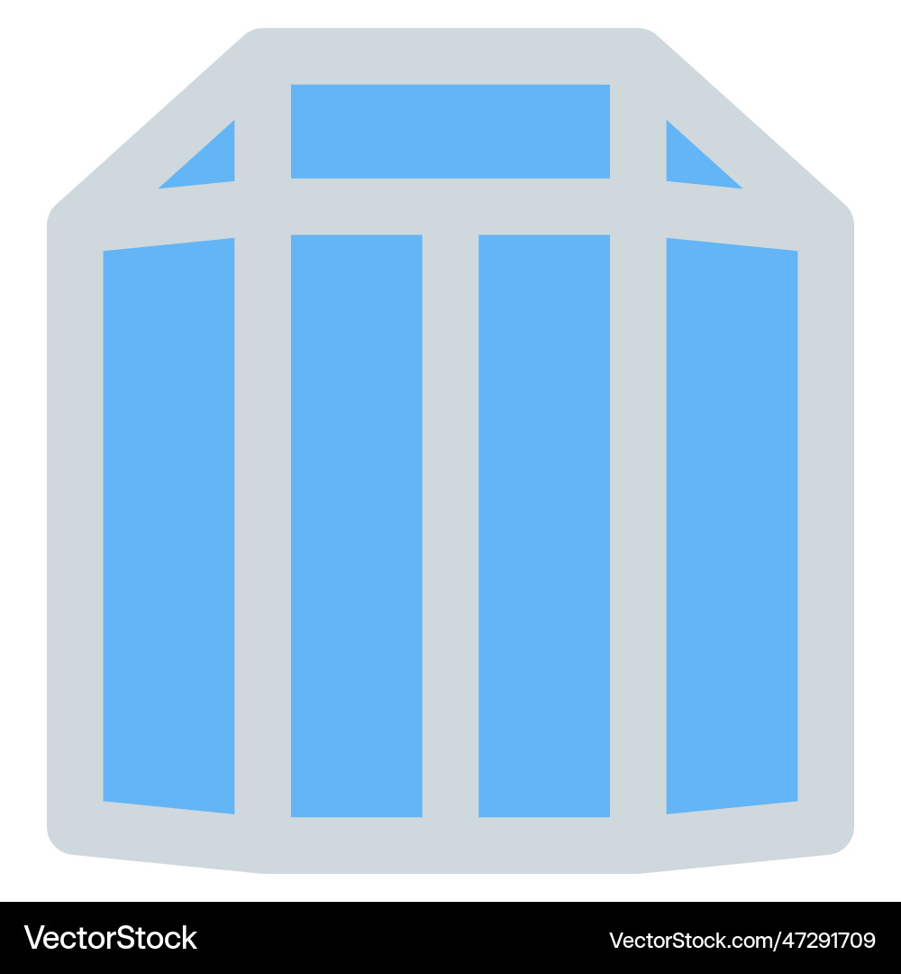 Multi-panel bay window with outward projection Vector Image