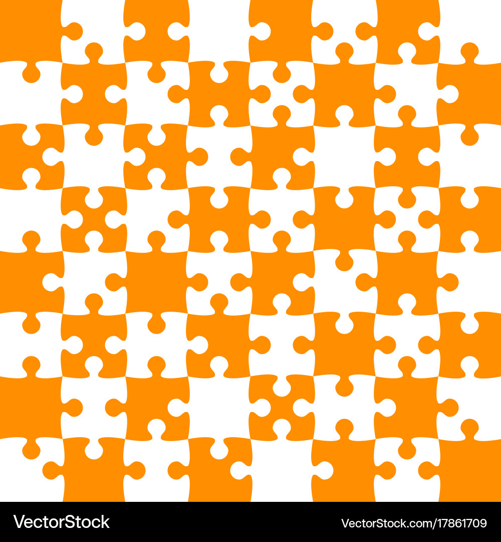 Orange puzzle pieces - jigsaw field chess Vector Image