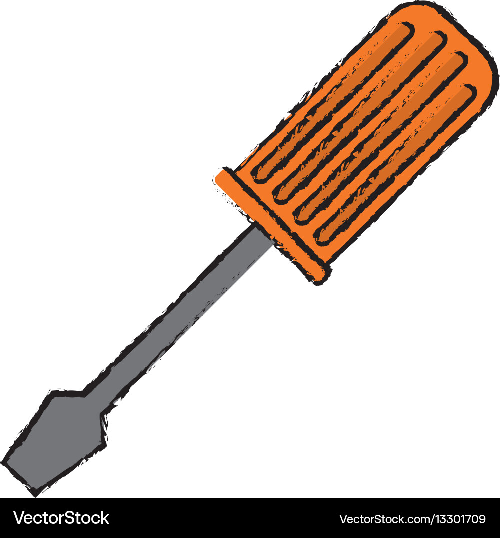 Screwdriver construction tool Royalty Free Vector Image