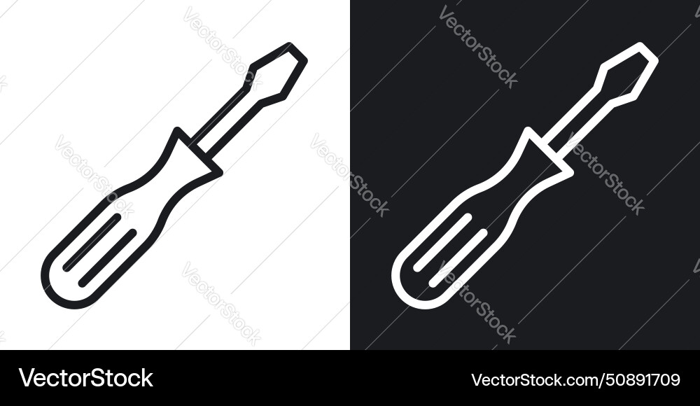 Screwdriver icon set screw tool automotive symbol Vector Image