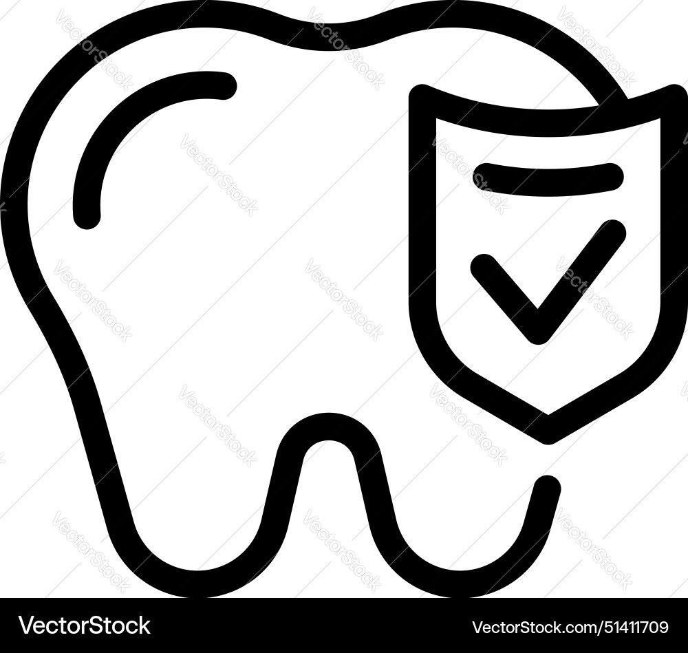 Simple line art of a tooth Royalty Free Vector Image