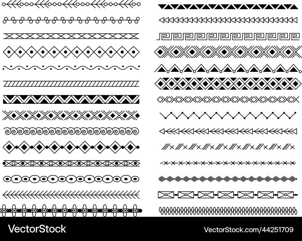 Single geometric line borders tribal border Vector Image