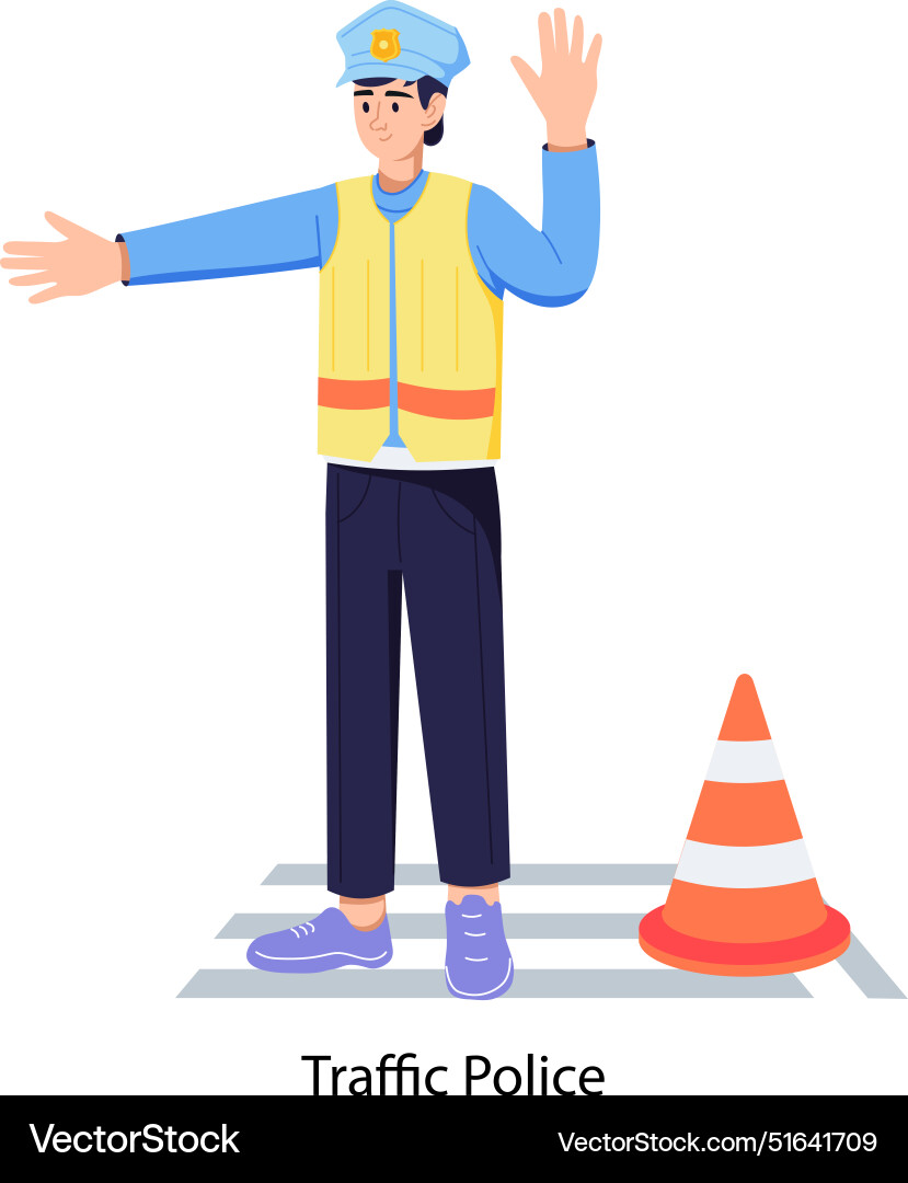 Traffic police Royalty Free Vector Image - VectorStock