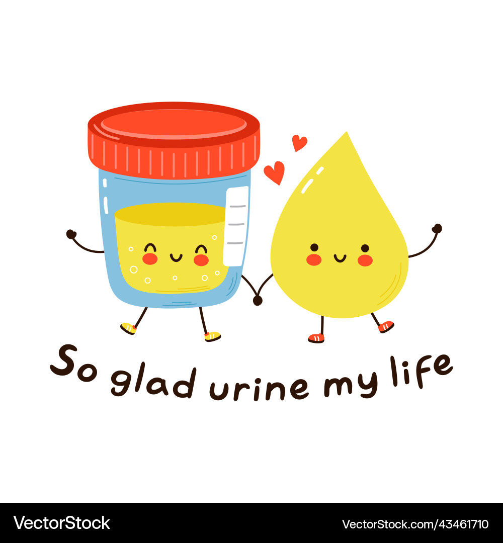 Cute funny urine analysis character hand Vector Image