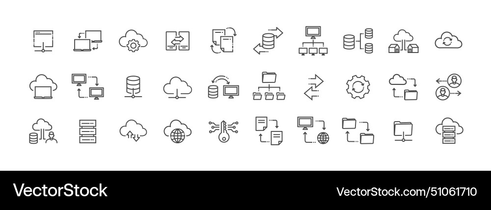 Data exchange icons transfer and network Vector Image