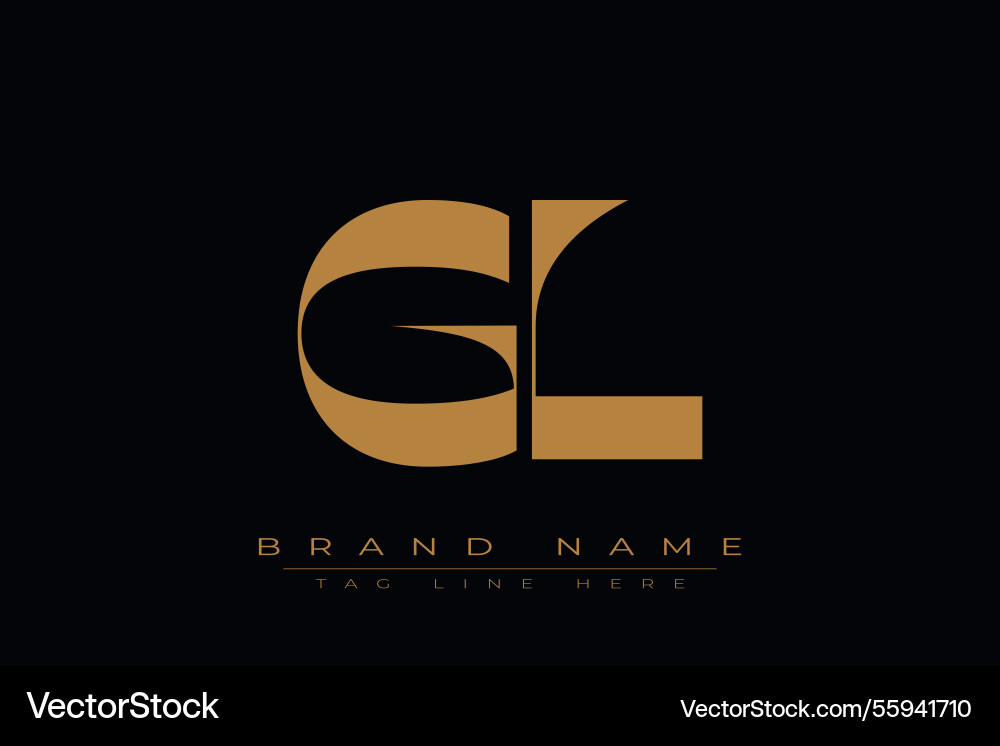 Gl initial letter logo design Royalty Free Vector Image