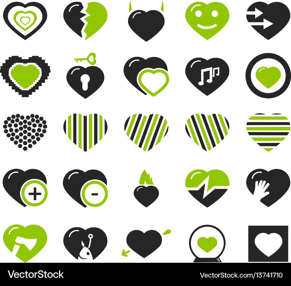 Heart Icon Collection Royalty Free Vector Image
