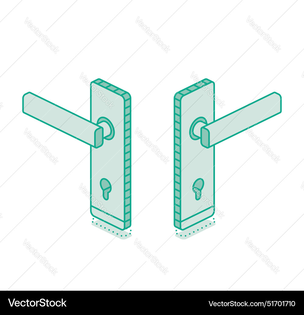 Isometric hotel handles isolated on white Vector Image