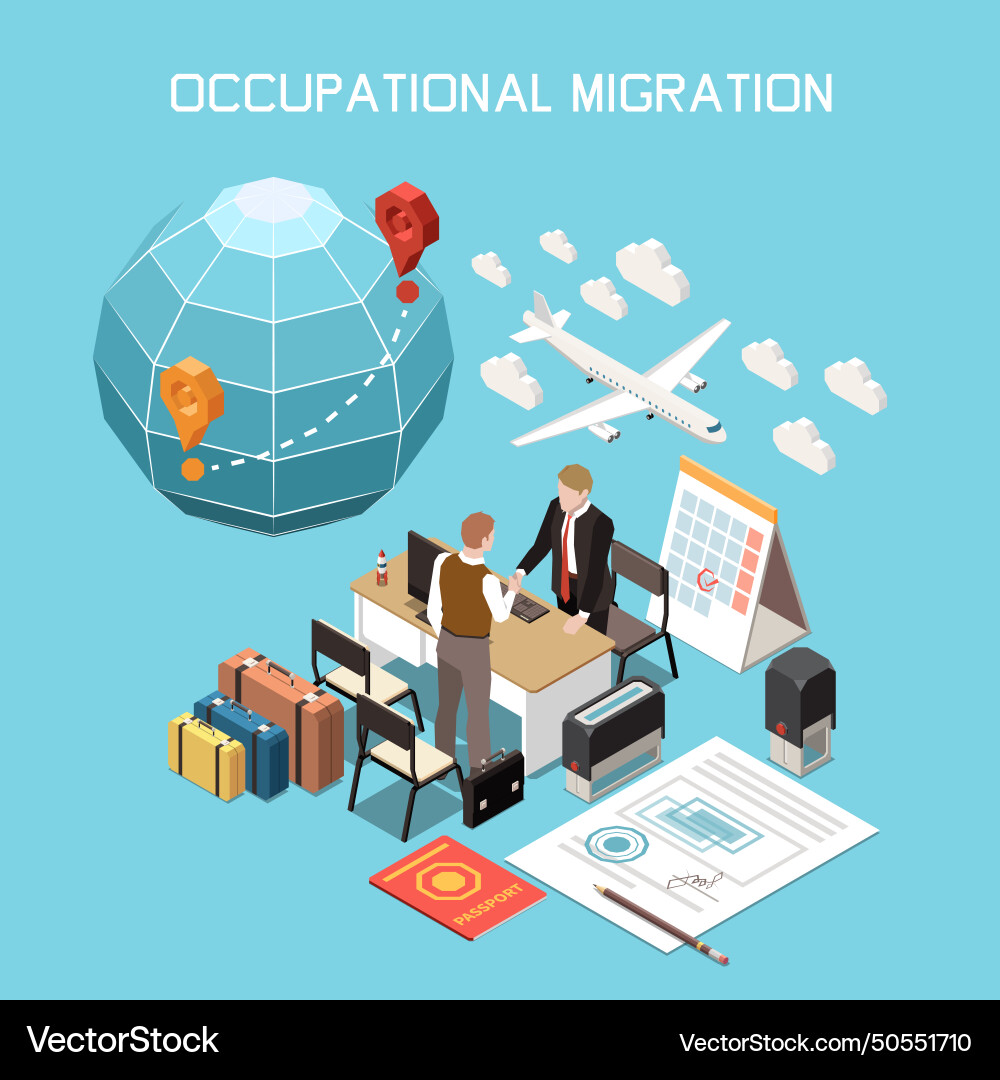 Population mobility migration composition Vector Image