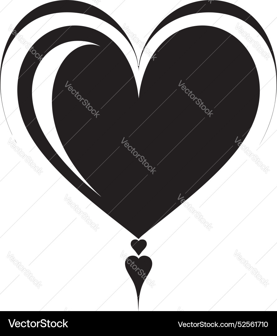Sable serenade minimalistic black heart shape Vector Image