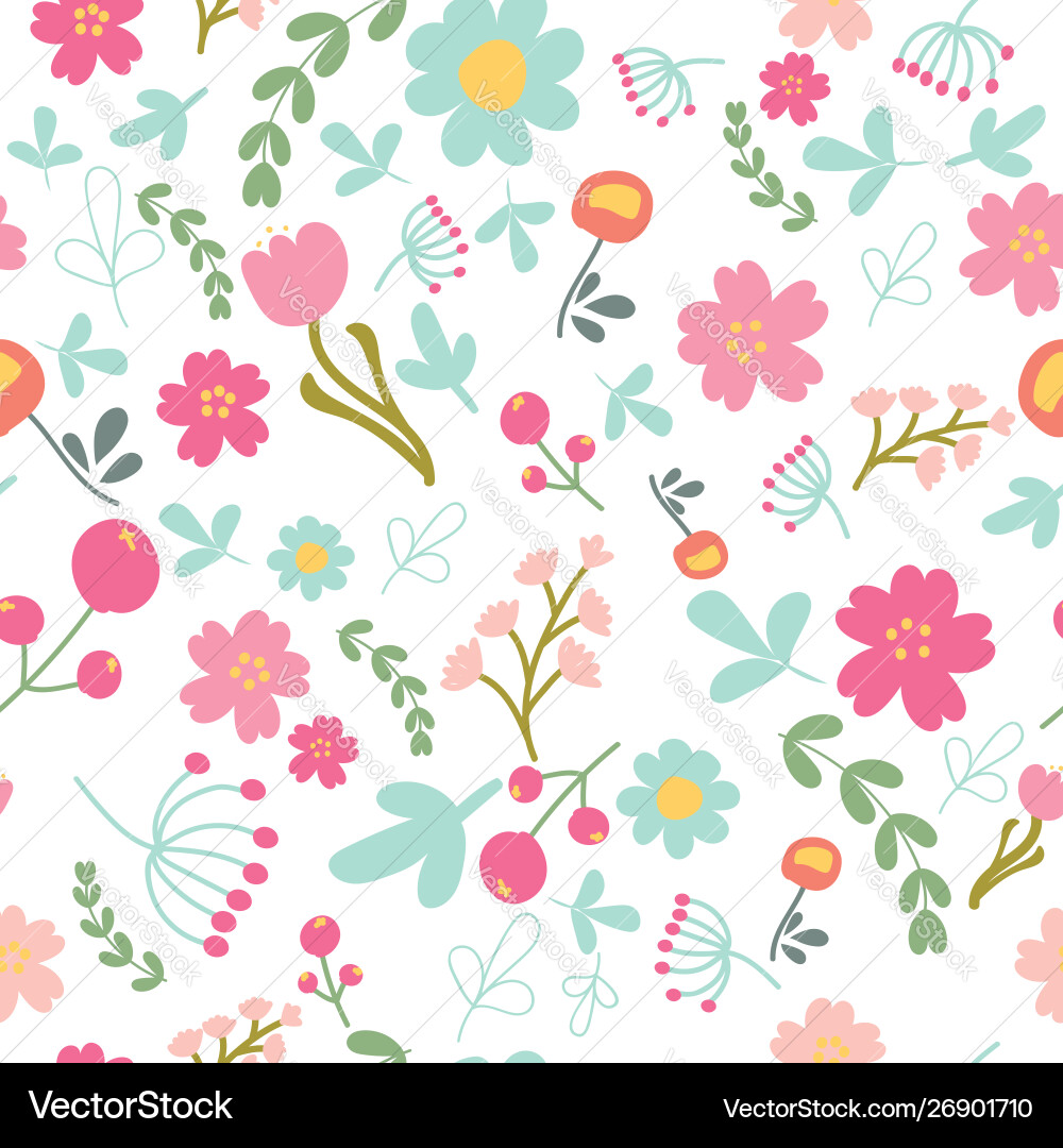 Spring or summer flower blooming garden seamless Vector Image