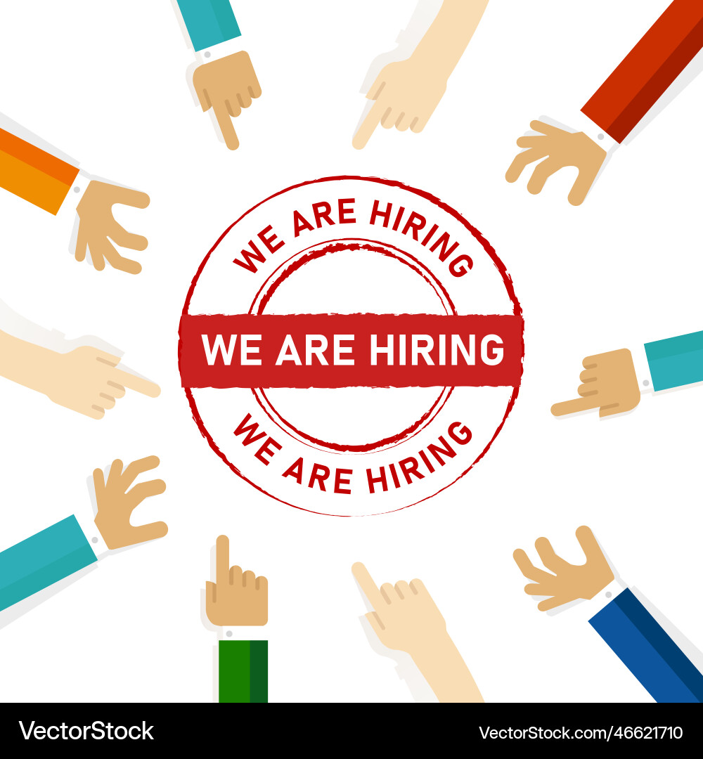 We are hiring recruitment people focus Royalty Free Vector