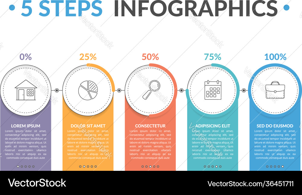 5 steps infographics Royalty Free Vector Image