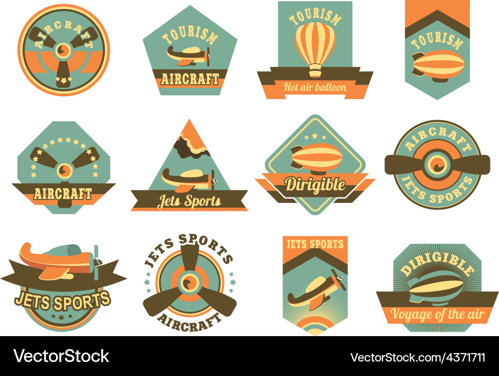 Aviation badges Royalty Free Vector Image - VectorStock