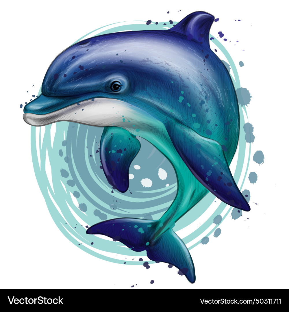 Dolphin a color graphic image Royalty Free Vector Image