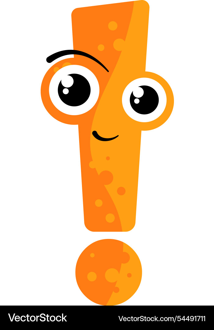 Exclamation mark warnings - cartoon kawaii Vector Image