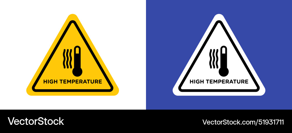 High heat warning sign prevent burns Royalty Free Vector