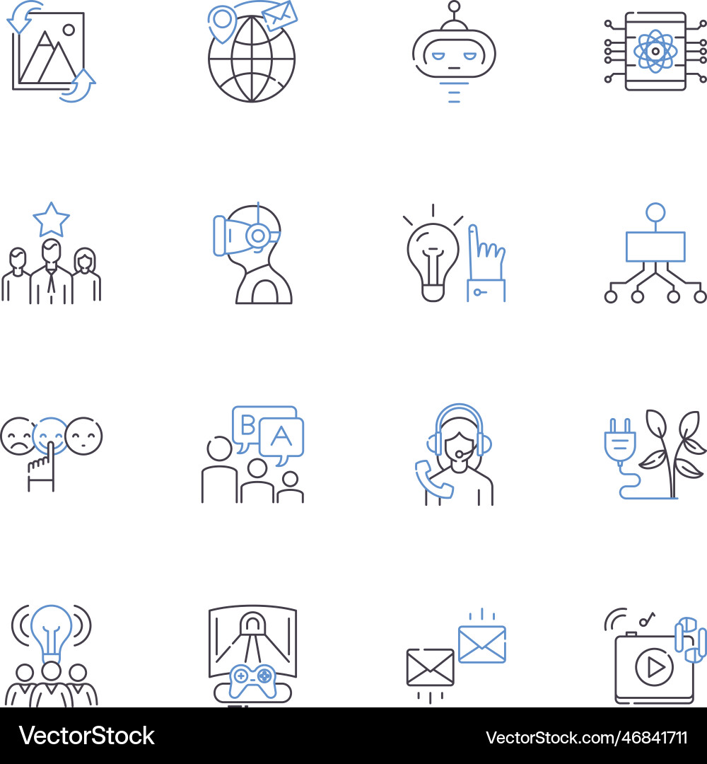 Novelty items line icons collection trinkets Vector Image