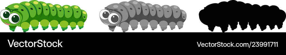 Set of caterpillar character Royalty Free Vector Image