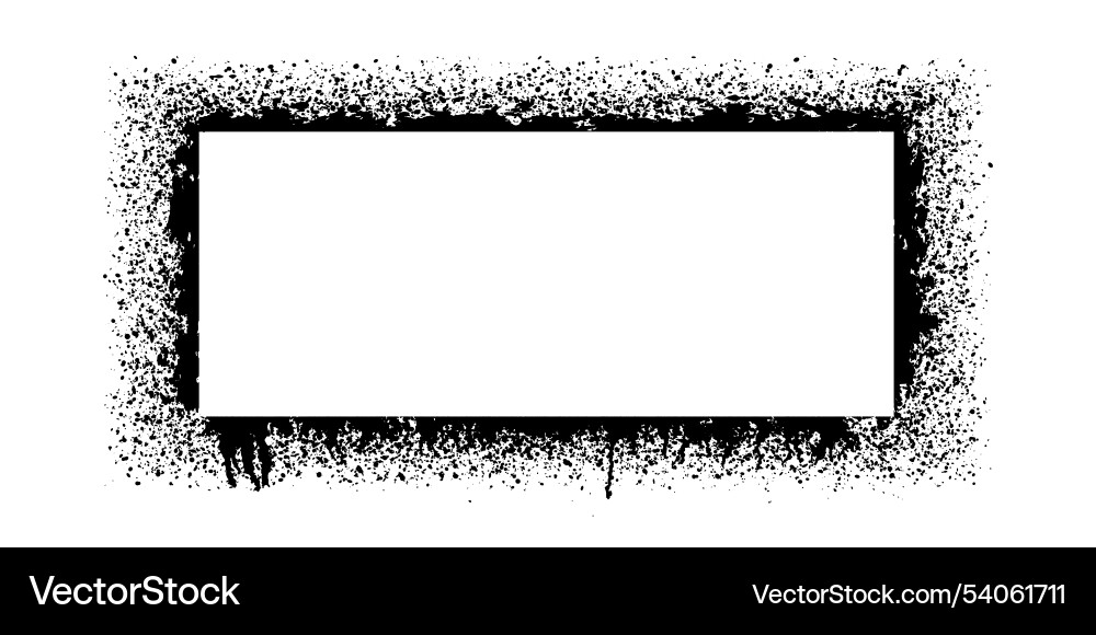 Stencil rectangular frame made with graffiti spray