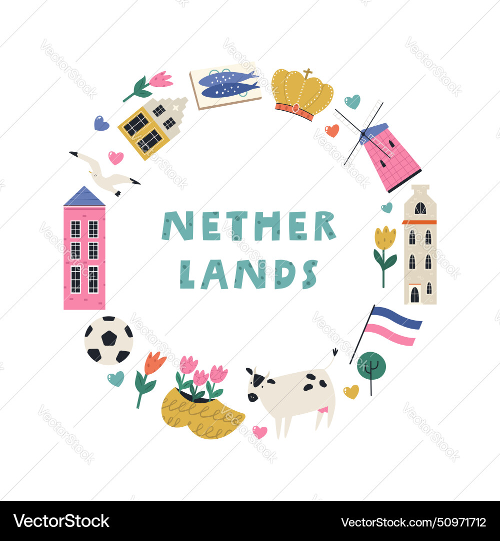 Colorful circle design with symbols animals Vector Image