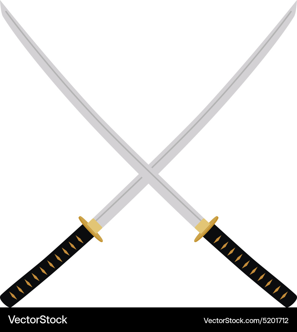 Crossed katana Royalty Free Vector Image - VectorStock