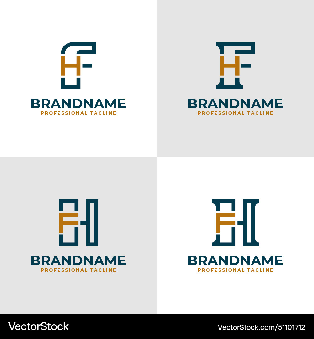 Elegant letters fh and hf monogram logo suitable Vector Image