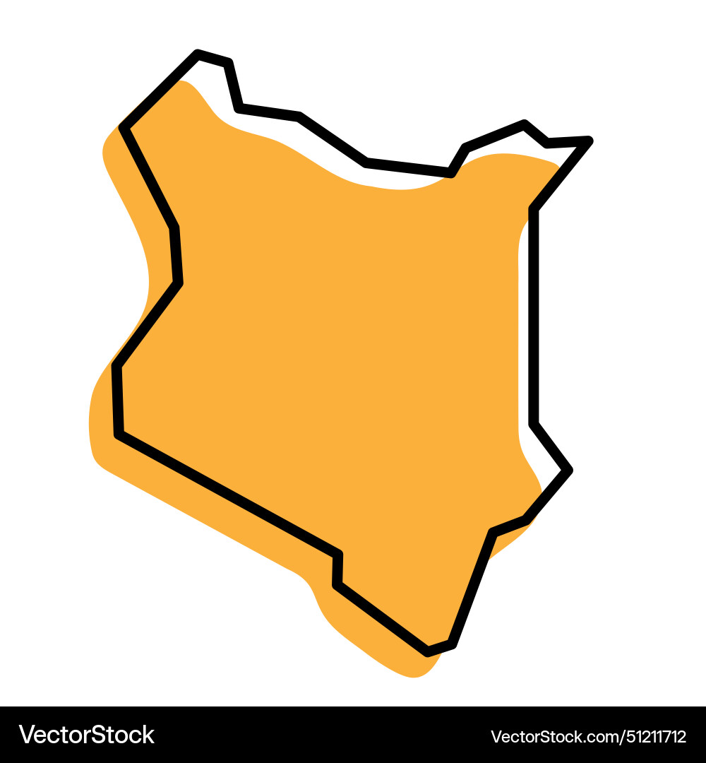 Kenya simplified map Royalty Free Vector Image