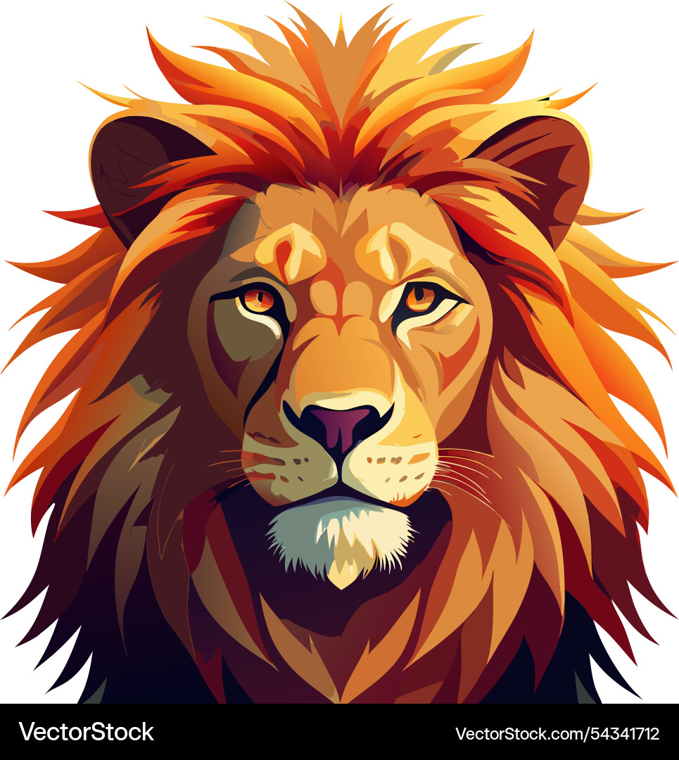 Lion head art 1 Royalty Free Vector Image - VectorStock